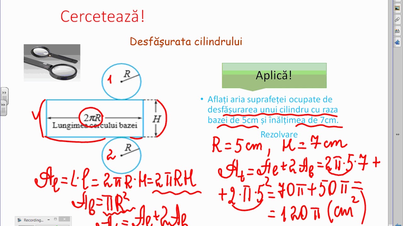 Matematica clasa VI: Figuri și corpuri geometrice. Lecția 14: Cilindrul ...