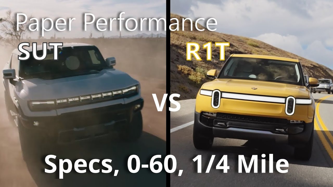 2023 Rivian R1T vs 2023 Hummer EV SUT - Paper Performance - Specs, 0-60 ...