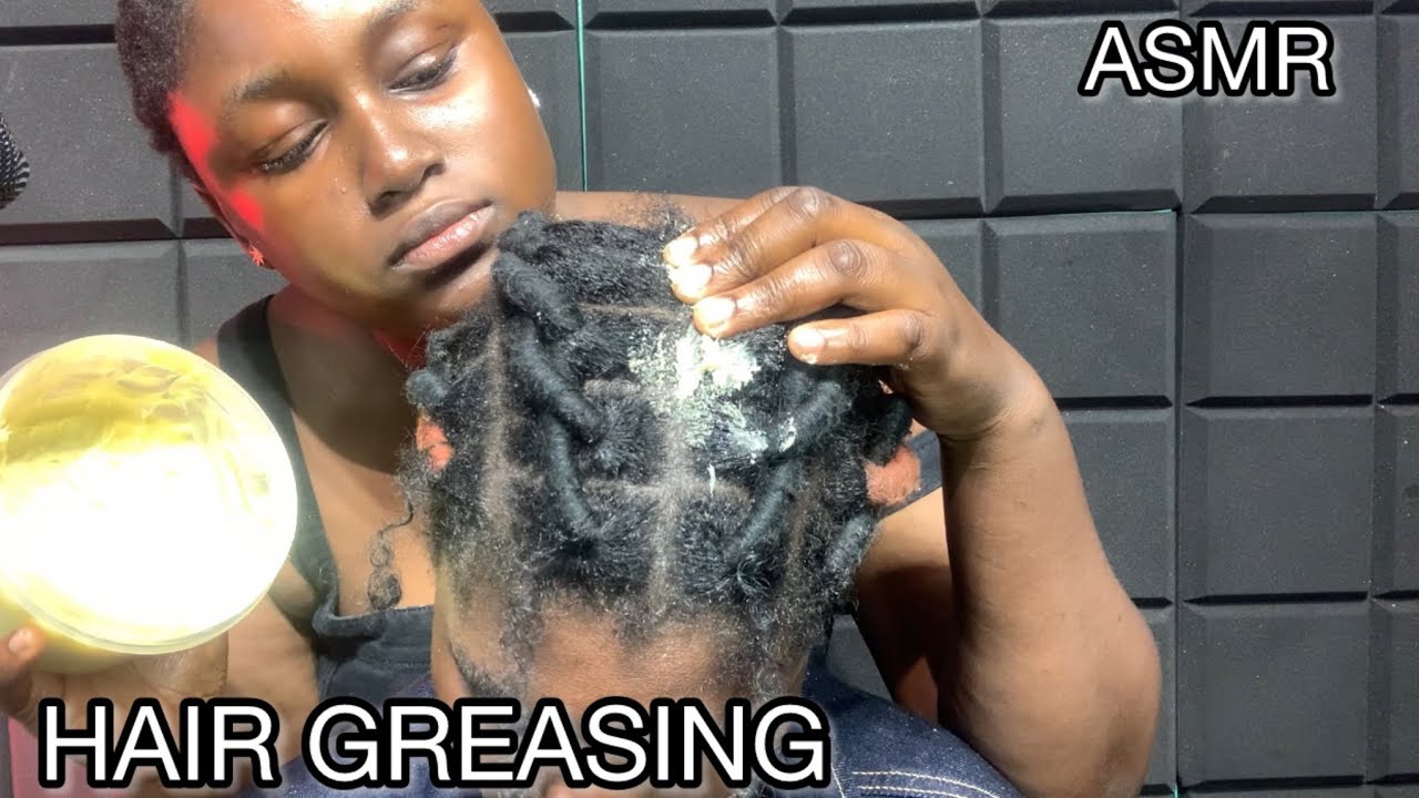 ASMR: Scalp checking,hair greasing,scratching with gum chewing sounds ...