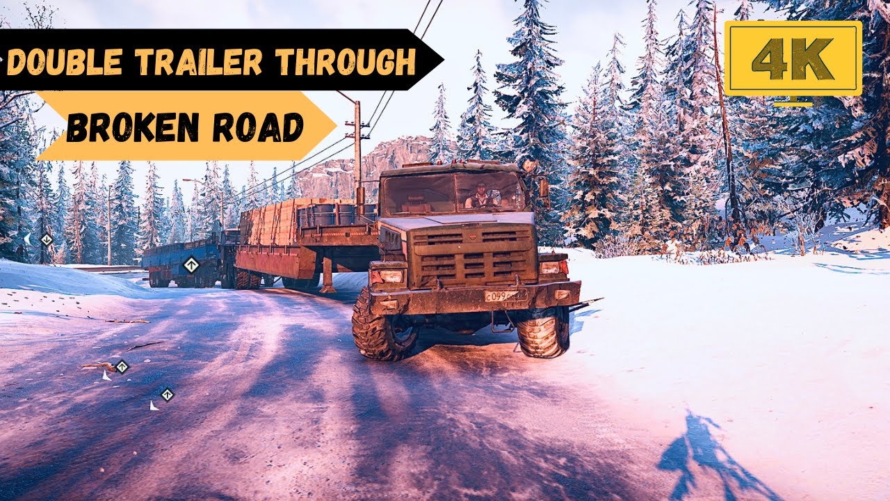 Can i deliver this cargo with broken Tire | Snow runner Double trailer ...