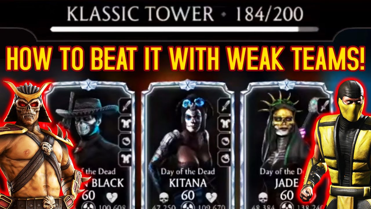 MK Mobile. Fatal Klassic Tower Battle 184 Weak Teams Strategy. - YouTube