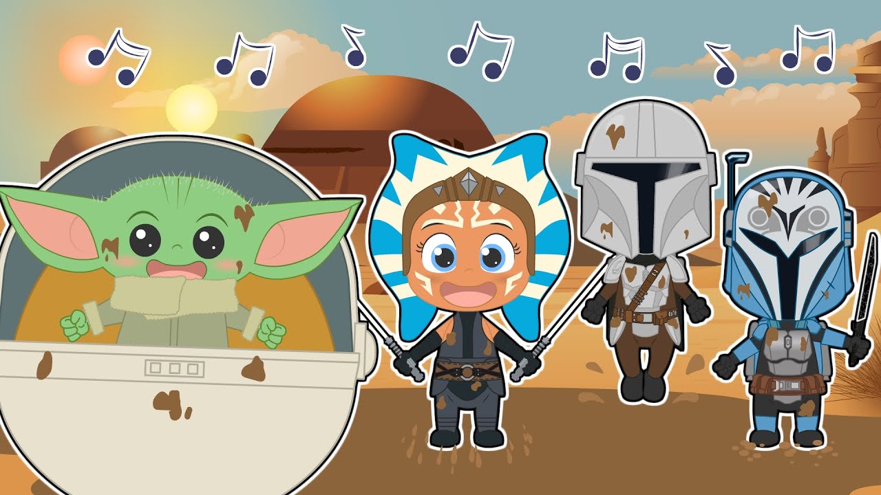 FIVE LITTLE BABIES 🛸 With Grogu and his friends 🎵 Star Wars Song - YouTube