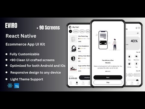 Eviro - Ecommerce React Native Expo App Ui Kit | Light Theme - YouTube