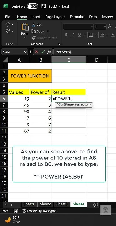 Excel tips: Power function in excel #excel #shortvideo #shorts - YouTube