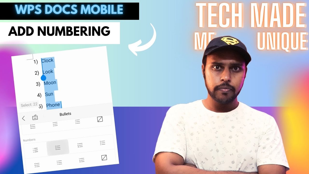 How to add numbering point in wps office writer mobile | insert ...