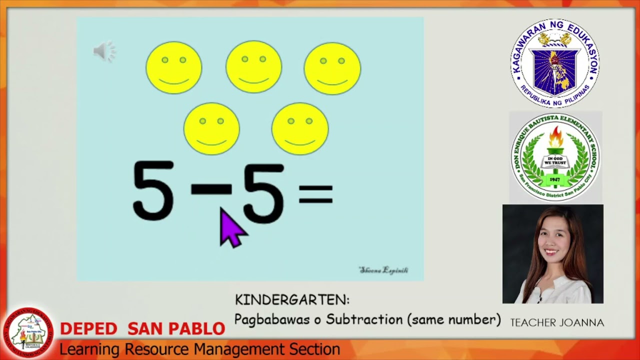 kindergarten pagbabawas o subtraction with same number - YouTube