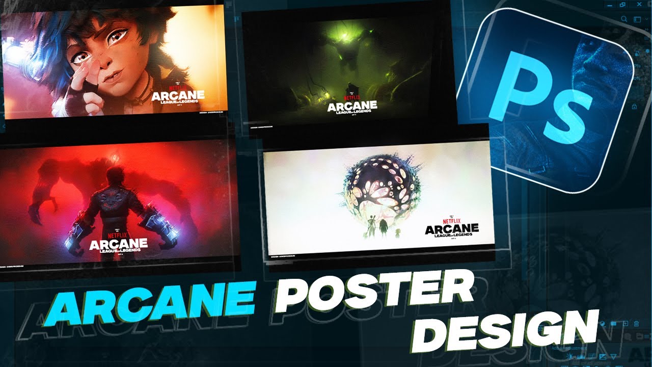 ARCANE SEASON 2 Poster design Using PHOTOSHOP! - YouTube