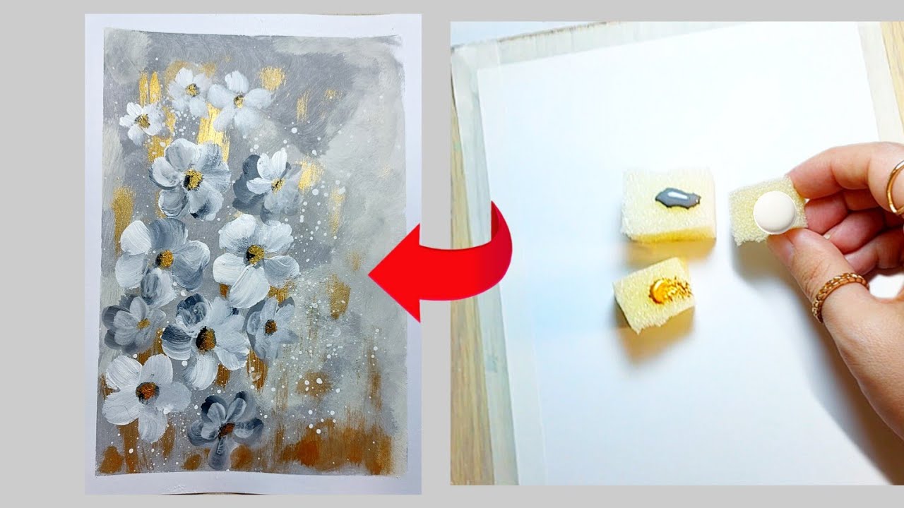 Acrylic Art Used 3 Colors Step by Step /Easy Painting for Beginners /27 ...