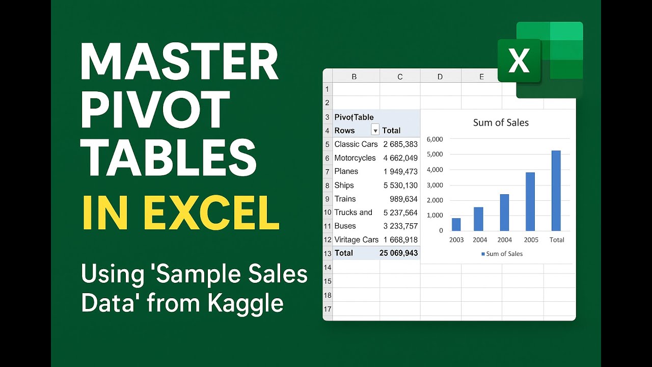 Master Pivot Tables in Excel | Using “Sample Sales Data” from Kaggle ...