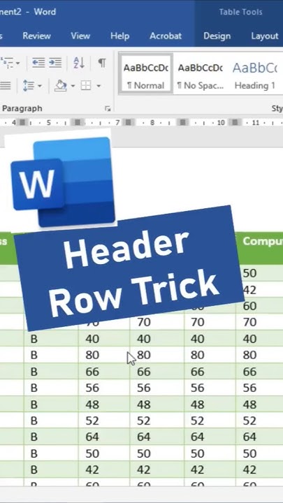 💡 Repeat the Header Row in MS Word tables - YouTube