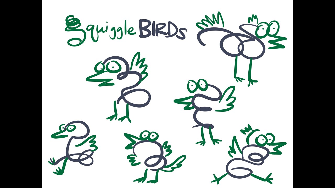 Drawing: Squiggle Birds - YouTube