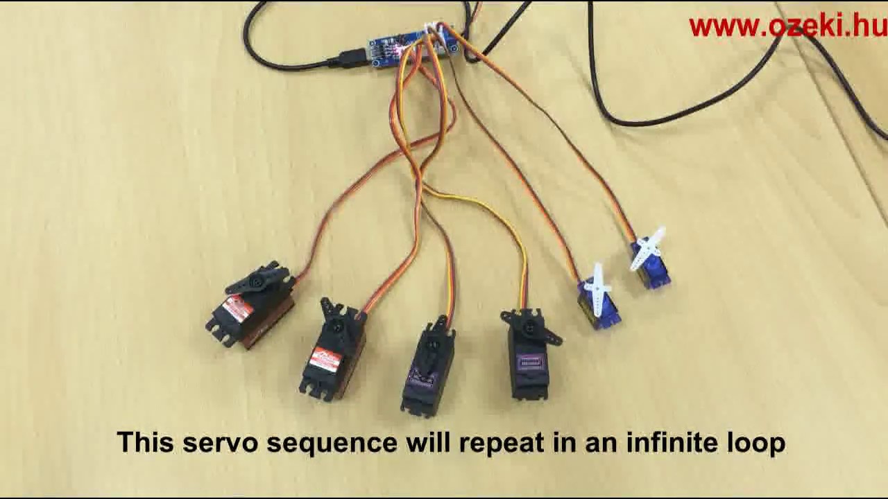 How to control 6 servo motors with the Ozeki Servo Module of the Ozeki Matrix - YouTube