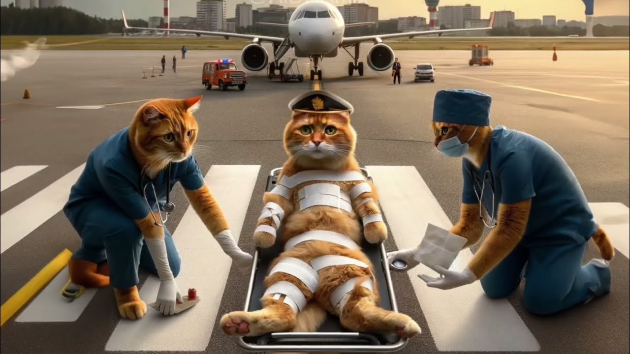 A Pilot Cat Airplane Crashes Story!| funny story | 🦨🌹♥️#cats #shorts # ...