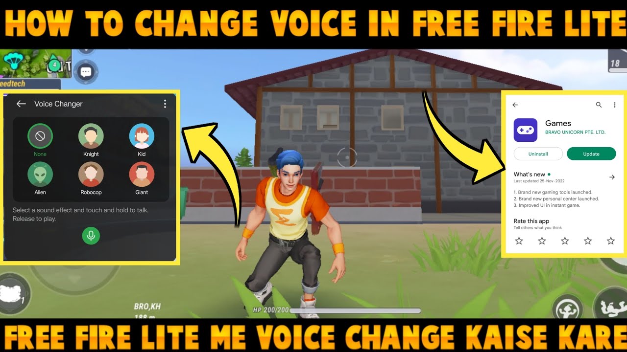 how to change voice in free fire lite 😍 || free fire lite me voice ...