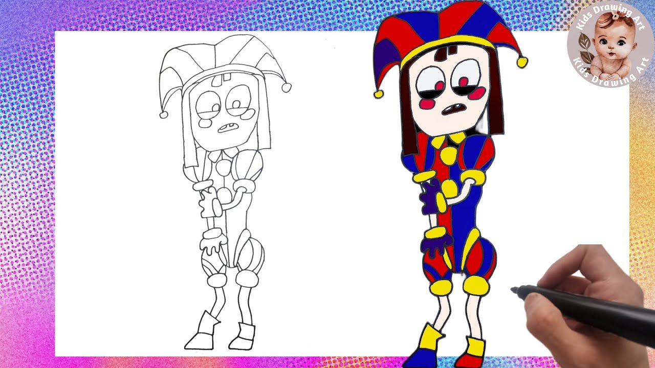 How To Draw Pomni from The Amazing Digital Circus | Drawing Tutorial ...