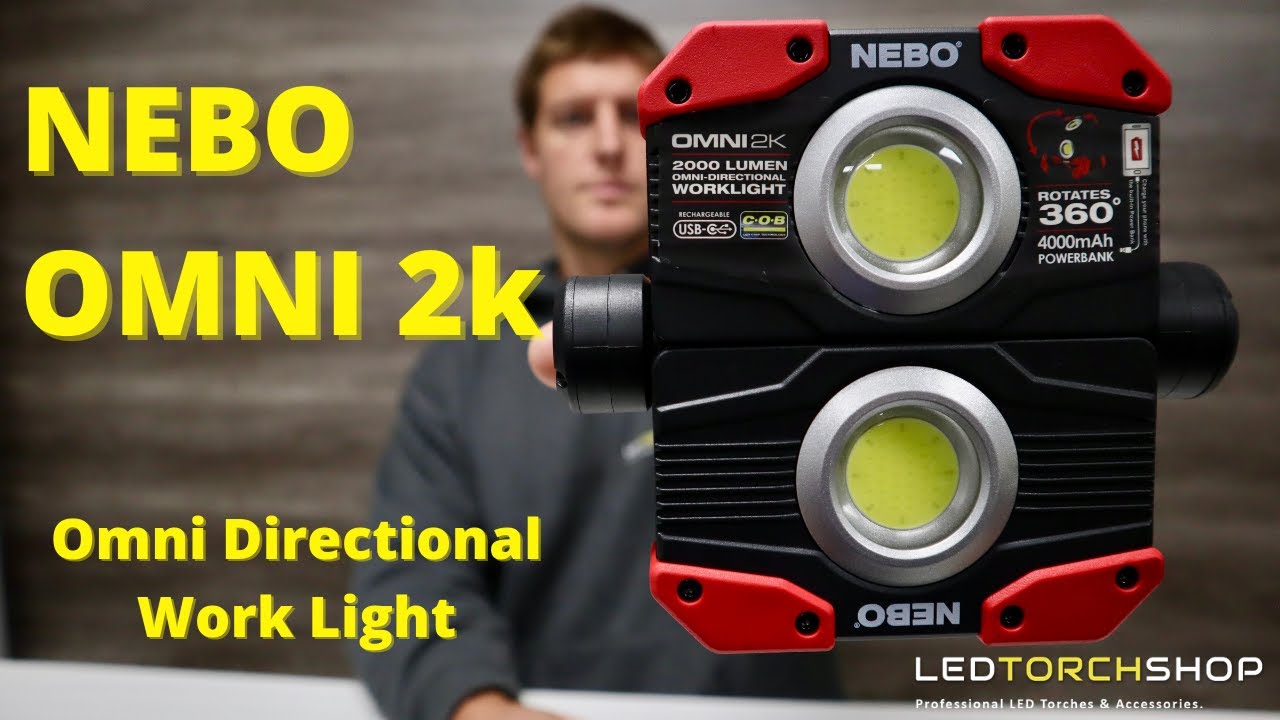 NEBO OMNI 2k Work light and Powerbank | 2000 LUMENS - YouTube