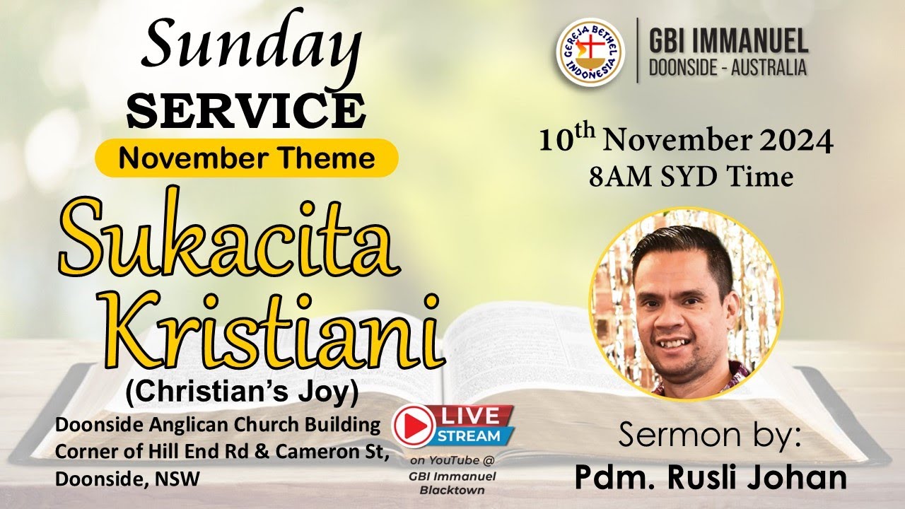 PDM. RUSLI JOHAN, SUNDAY SERVICE, (10/11/2024). - YouTube