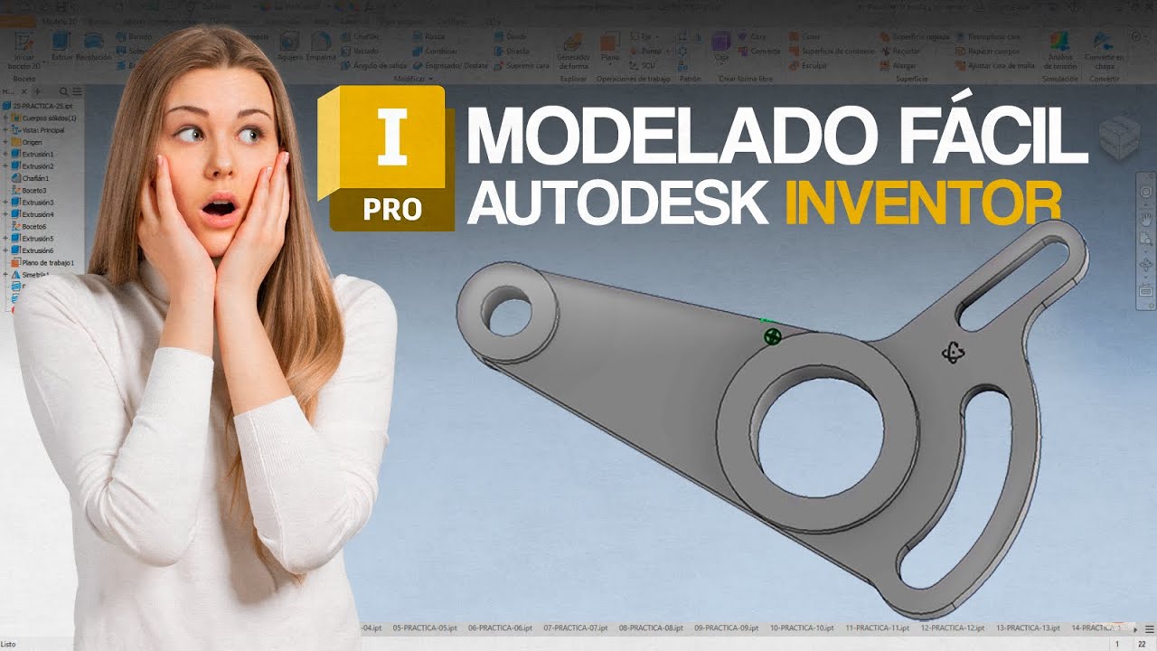Tutorial de Autodesk Inventor para principiantes - Ejercicio Pieza 3D ...