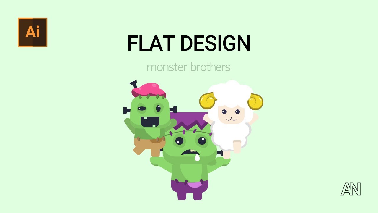 몬스터 케릭터 (Monster Brothers Illustrator Tutorial) - YouTube