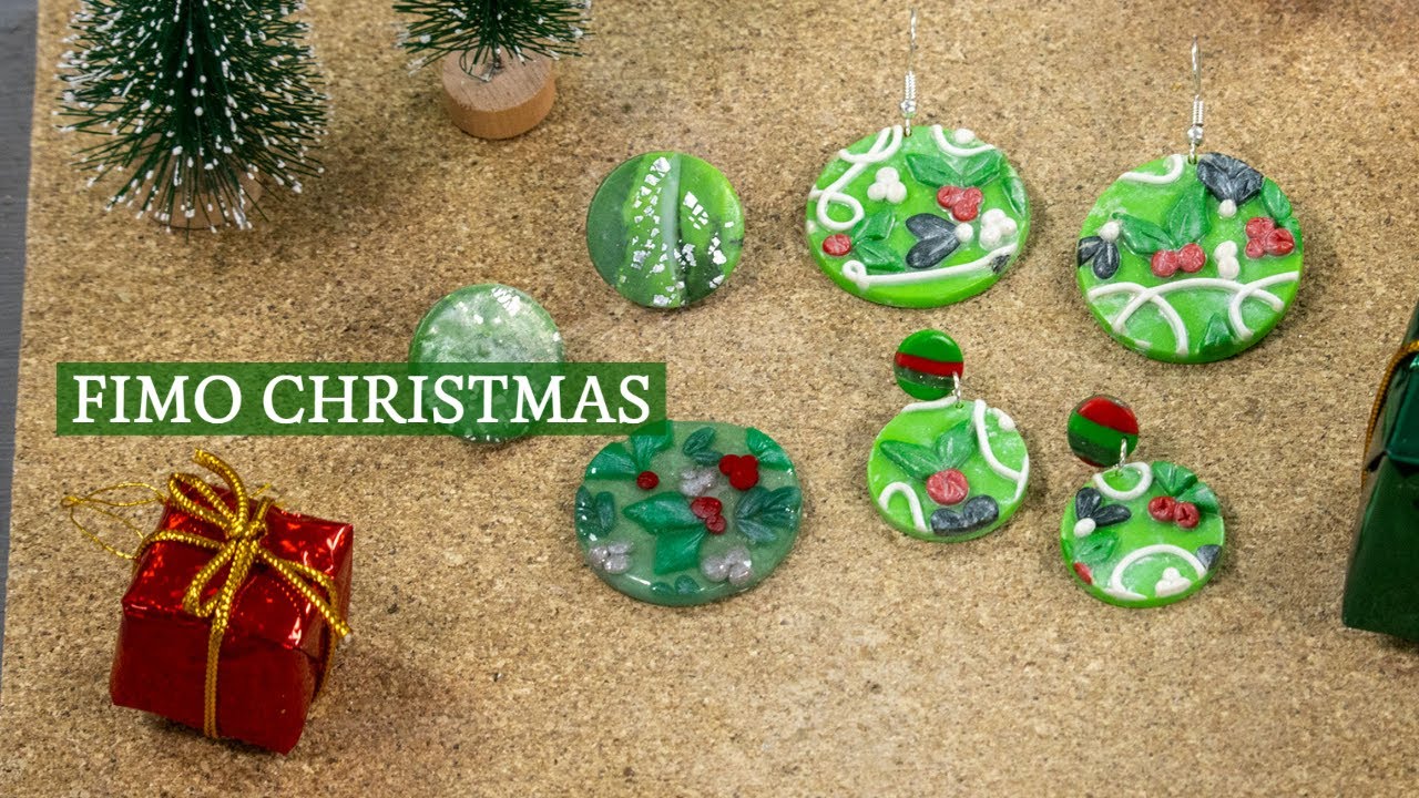 Christmas Inspired FIMO Earrings: A How-To Video - YouTube