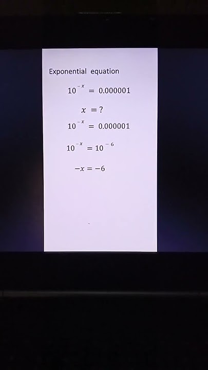 # exponential equation. # finding the unknown number - YouTube