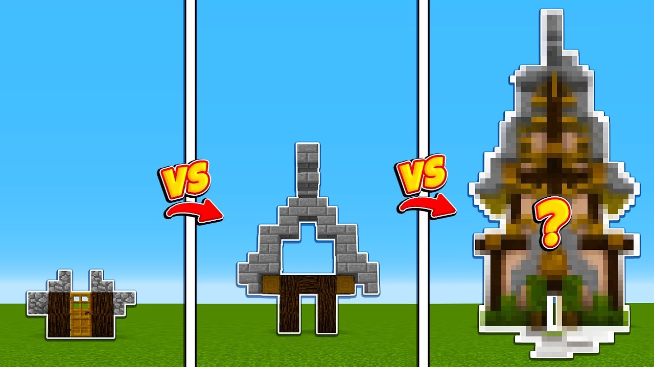 10 SECOND vs 1 MINUTE vs 10 MINUTE Minecraft House Build - YouTube