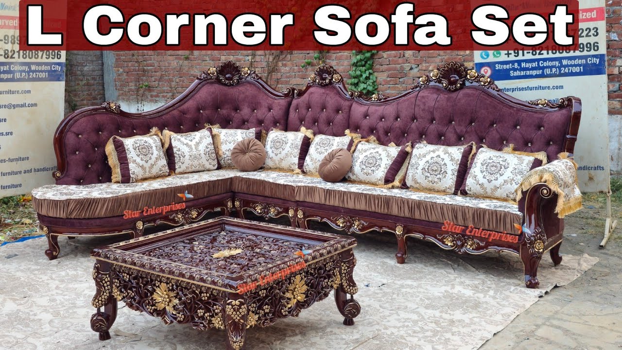 Luxury L Corner Sofa Set | Wooden L Shape Sofa Set By Star Enterprises ...