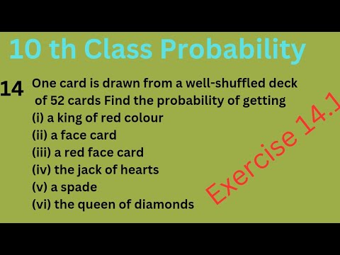 10 th class probability 14th problem|One card is drawn from a deck of ...