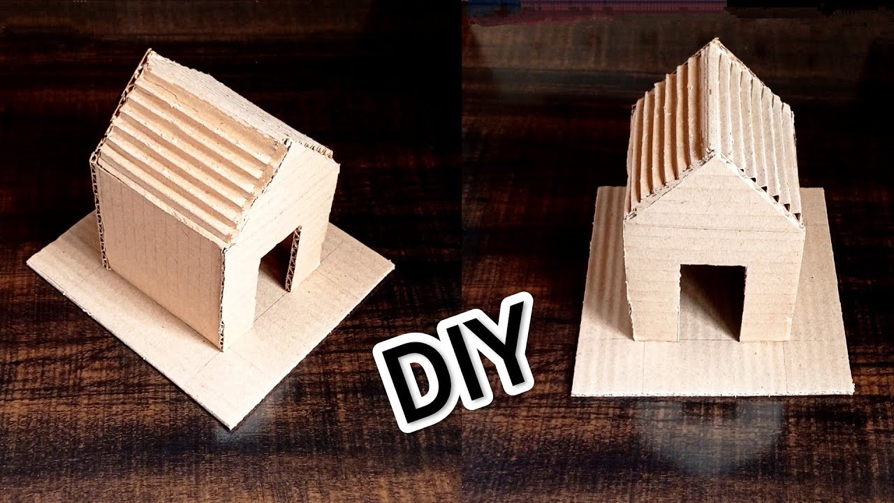 how to make small cardboard house||cardboard house easy||cardboard home ...