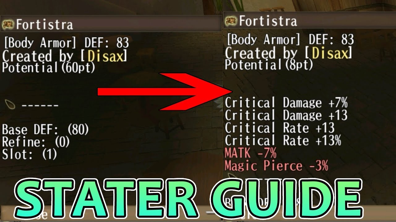 STATER Guide PUT STATS INTO ITEMS Toram Online HD | トラム オンライン - YouTube