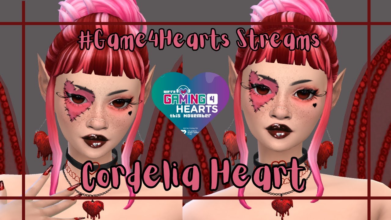 ️ Cordelia Heart - #Game4Hearts Create A Sim Stream // The Sims 4 CAS ️ ...