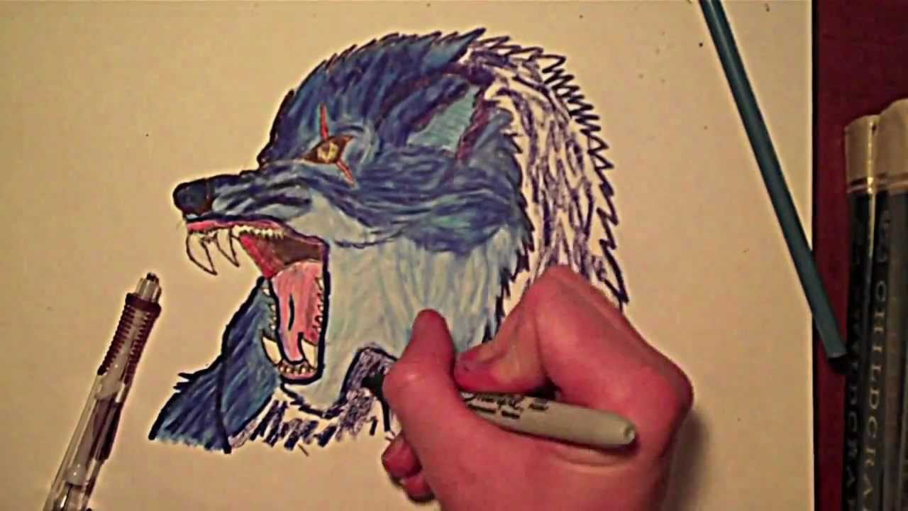 How to Draw a Blue Wolf - YouTube