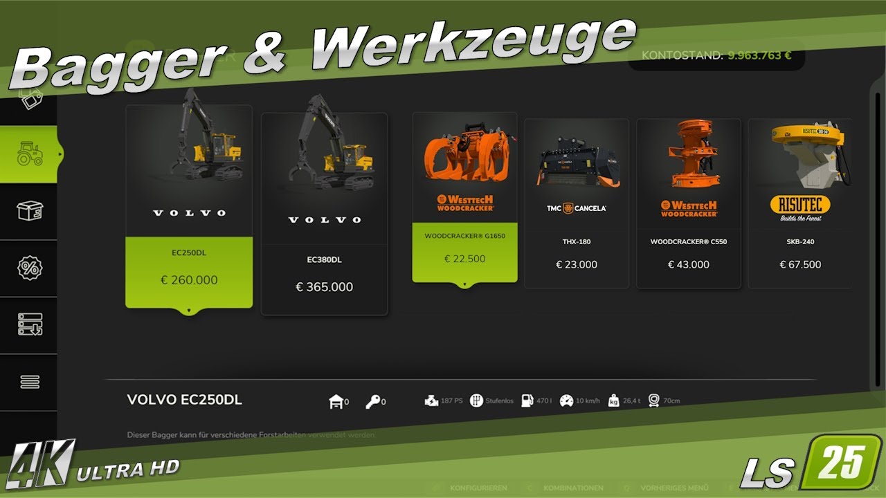 LS25 / FS25 🌲 - Forstwirtschaft - Bagger & Baggerwerkzeuge - 4K - YouTube