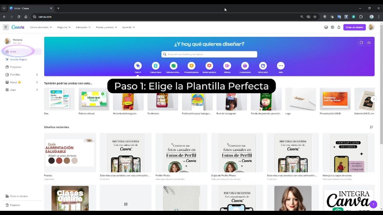 Cómo Usar y Editar Plantillas en Canva: Paso 1 Elegir la Plantilla ...