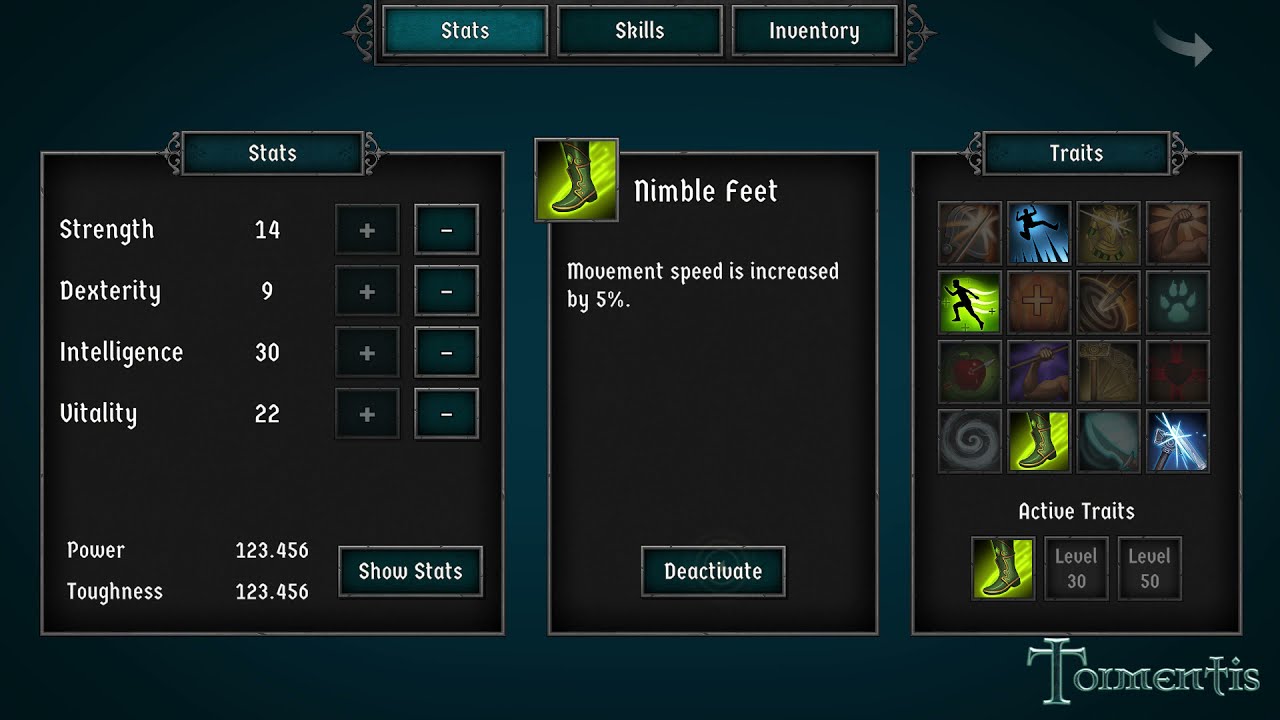 Tormentis (Dungeon ARPG) Dev-Log #20, hero UI complete incl. stats ...
