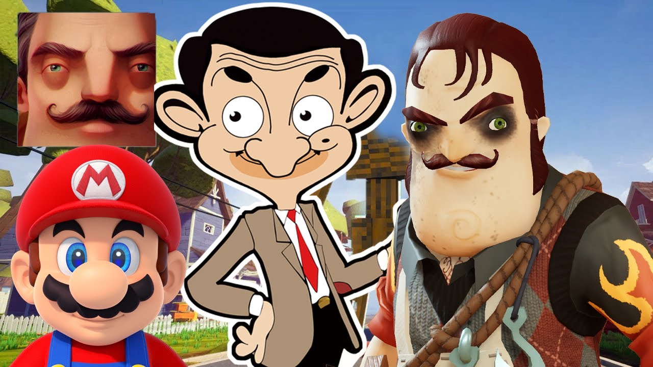 Hello Neighbor - New Neighbor Butcher Mario Mr Bean Dark Riddle History ...