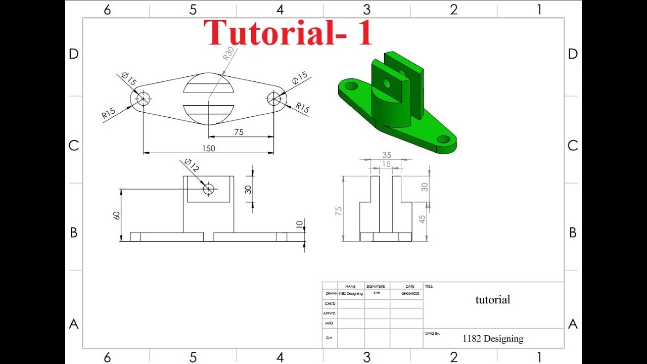 Solidworks CAD Tutorial-01 (Mechanical CAD) - YouTube