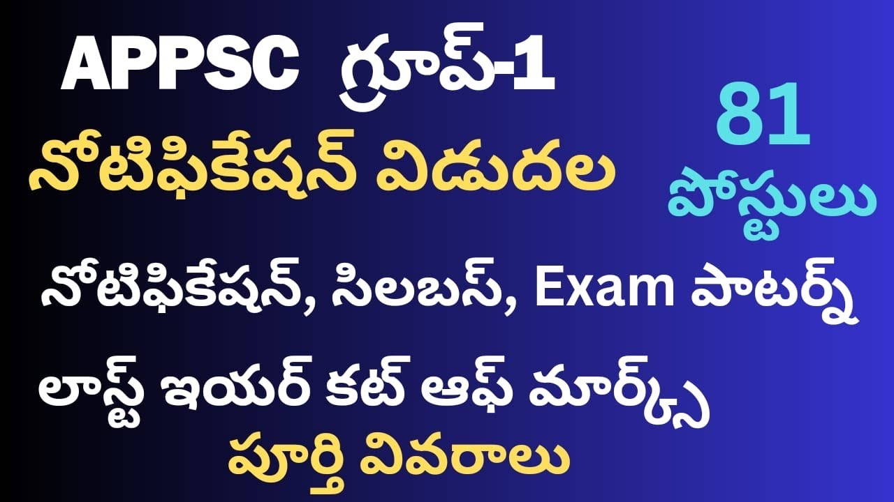 APPSC Group 1 notification 2023, Group 1 syllabus, exam pattern and ...