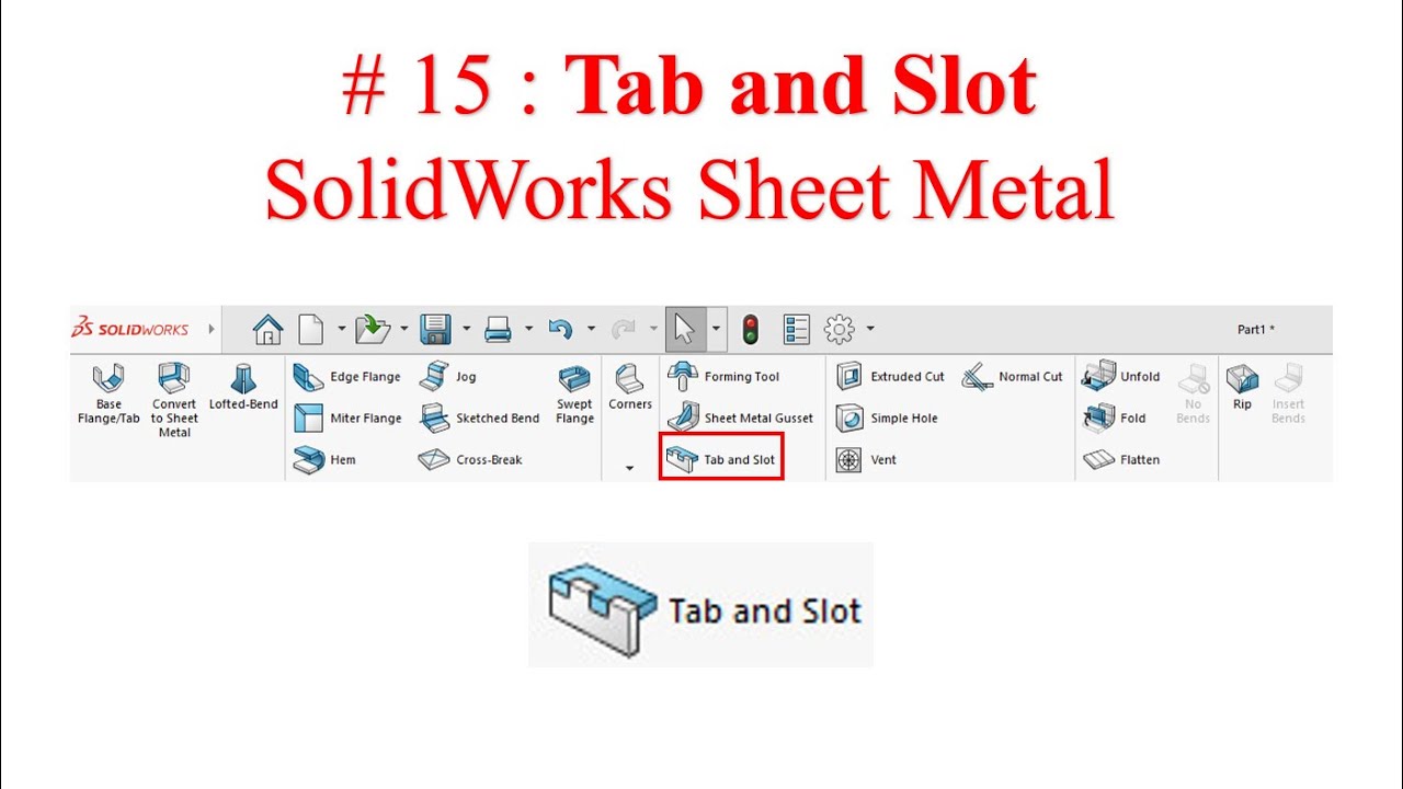 #15. Tab and Slot - Solidworks Sheet Metal - YouTube