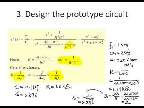 Design Procedure for a High Q Band-Reject Filter - YouTube