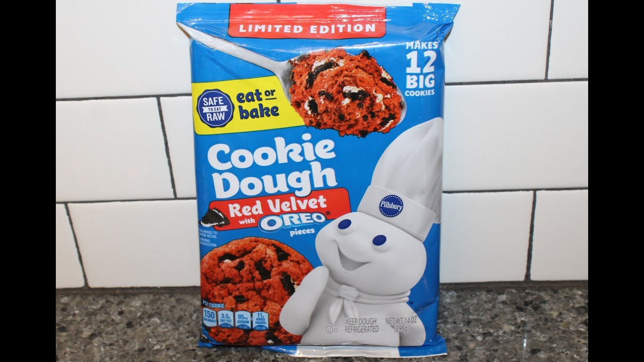 Pillsbury Cookie Dough Red Velvet with Oreo Pieces Review - YouTube