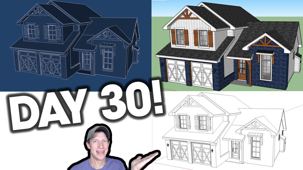 Learn SketchUp in 30 Days DAY 30 - Using STYLES in SketchUp! - YouTube