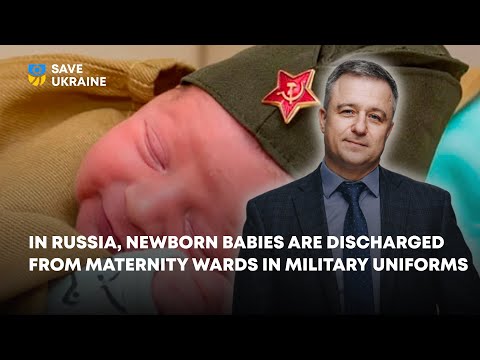 In Russia, newborn babies are discharged from maternity wards in military uniforms
