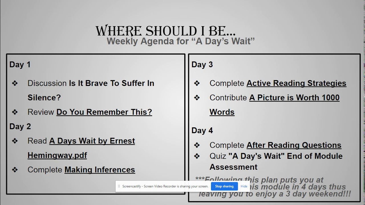 A Day's Wait Intro - YouTube