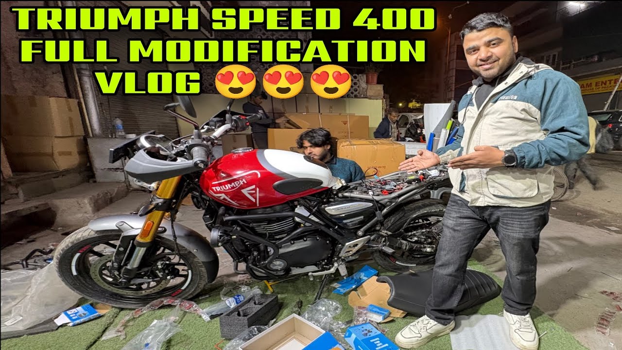 Triumph Speed 400 Full Modification Vlog 😍😍😍 || @dhirusinghvlogs 👈🏻 ...