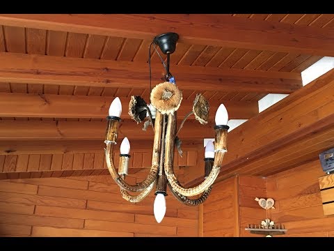 🌻Gündöndü Saplarından Avize yapımı💡