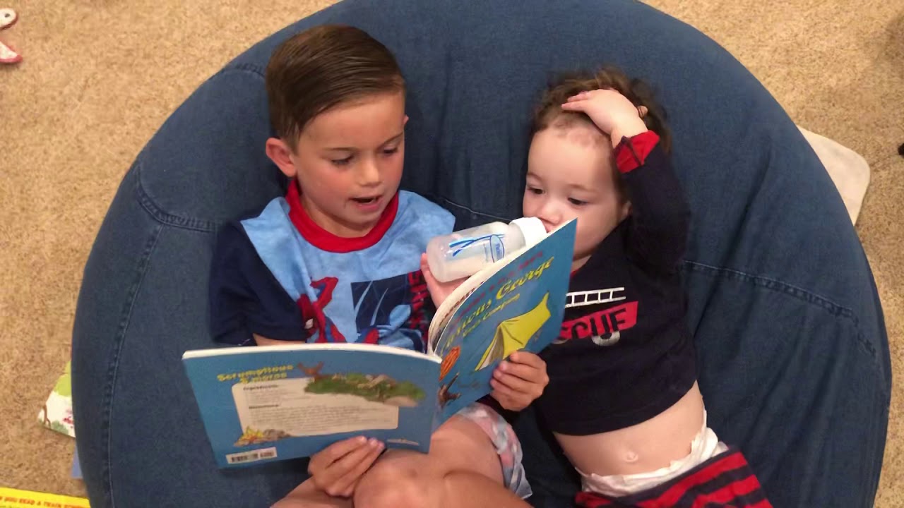 Cameron reading to Connor at bedtime - YouTube