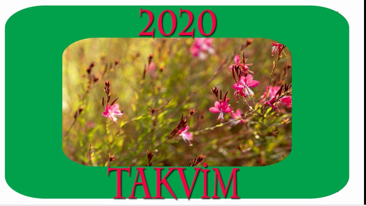 Takvim 2020,CALENDAR 2020,Calendar 2020 for Youtube - YouTube