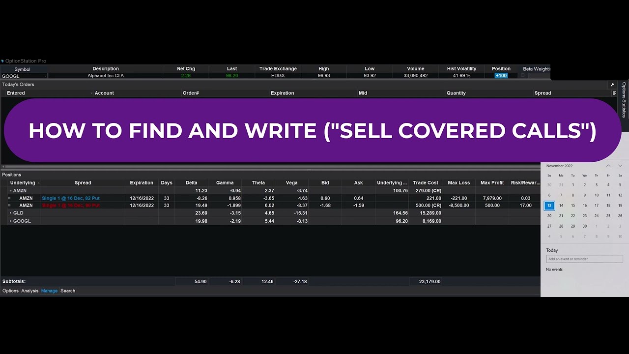 HOW TO FIND & MANAGE "COVERED CALLS"? - YouTube