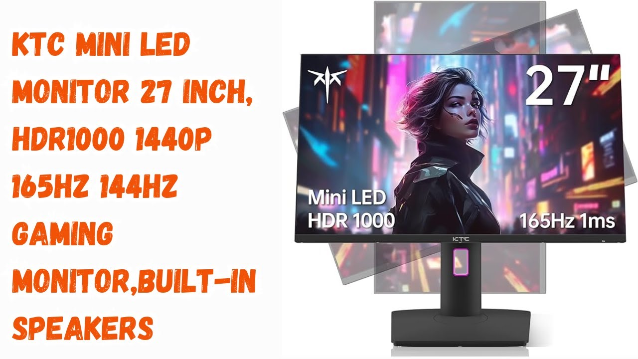 KTC Mini LED Monitor 27 Inch, HDR1000 1440P 165Hz 144Hz Gaming Monitor ...